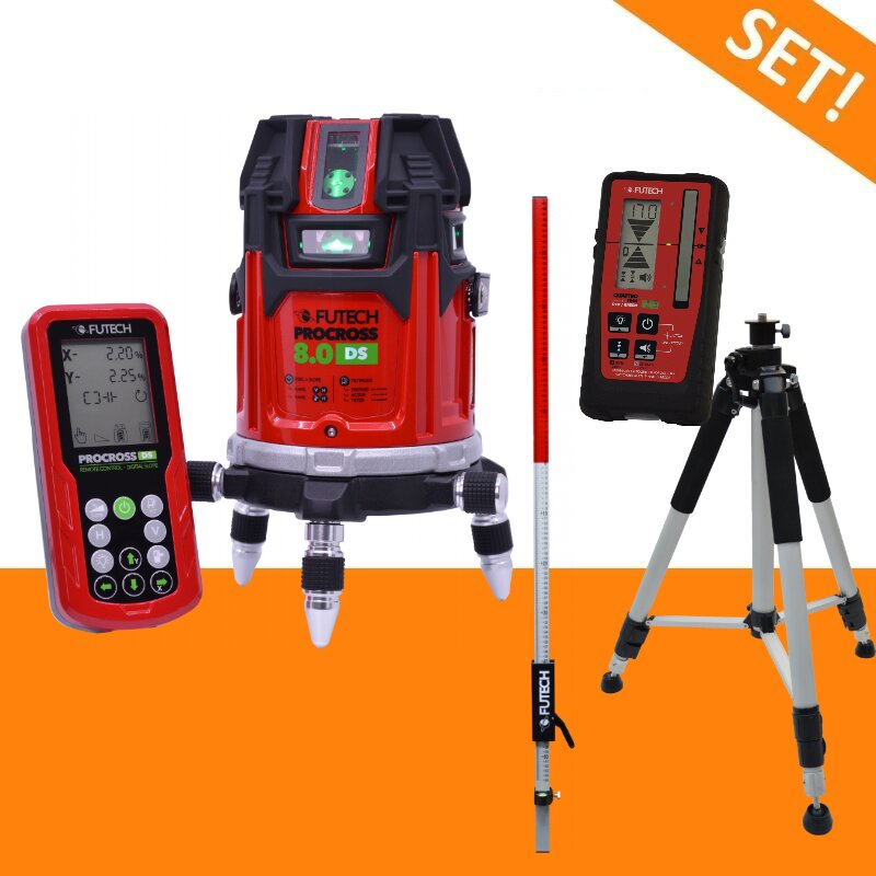 Futech ProCross 8.0 DS Multi-Linienlaser - Grün | Maxi-Set mit 300cm